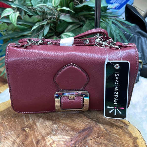 Isaac Mizrahi | Bags | Nwt Isaac Mizrahi Crossbody Purse Burgundy Pebbled Leather Scarf And Dust ...